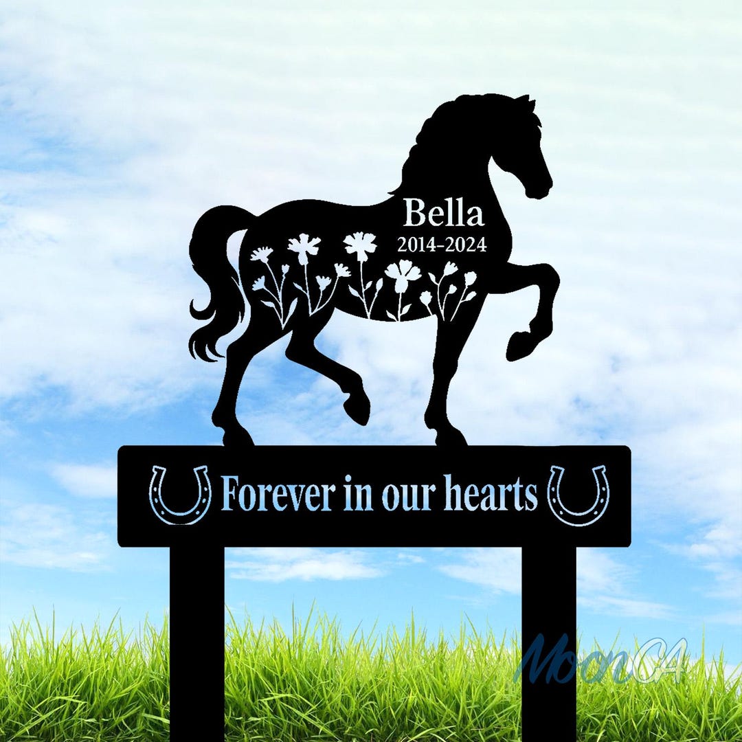 Custom Horse Memorial Sign With Stake, Horse Sign, Pet Grave Markers ...