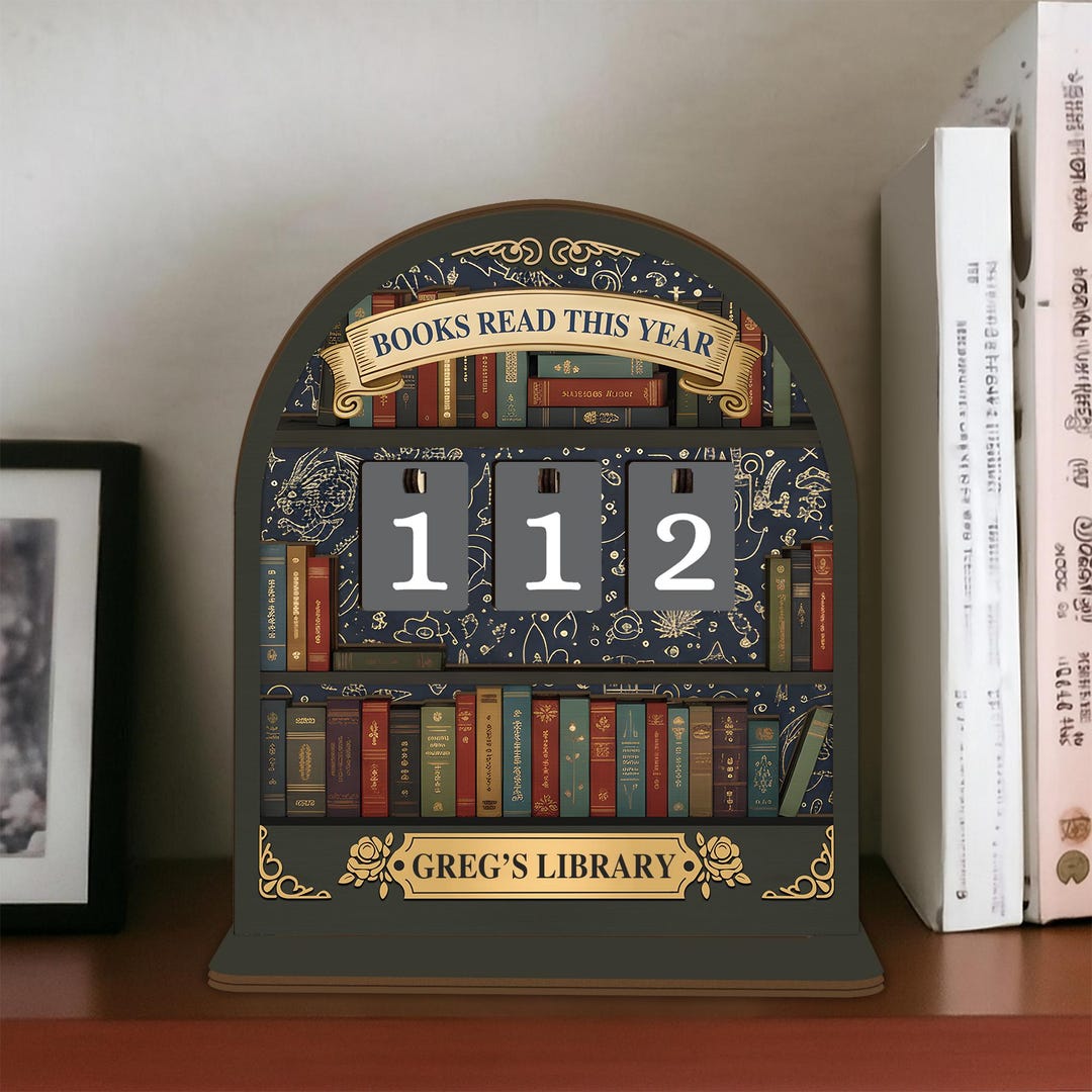Vintage Book Read Tracker, Personalized Book Lover Gift, Reading ...