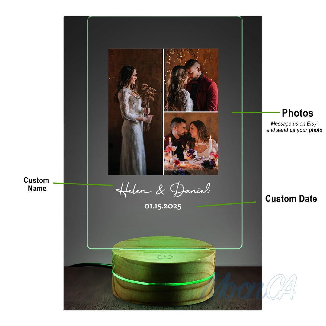 Peronalized Photo Night Light, Photo Collage LED Light, Custom Photo ...