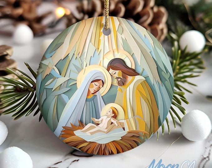 Nativity Scene Christmas Ornament - Religious Christmas Ornament ...