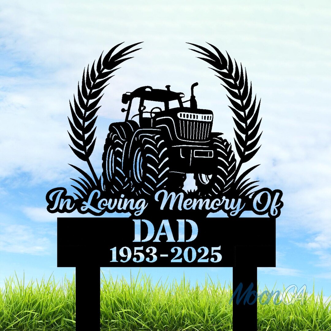 Custom Tractor Memorial Plaque With Stake, Tractor Sign, Farmer ...