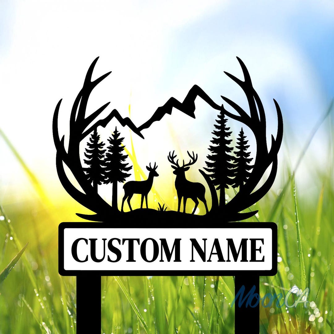 Personalized Deer Metal Sign With Stake, Personalized Hunter Gift ...