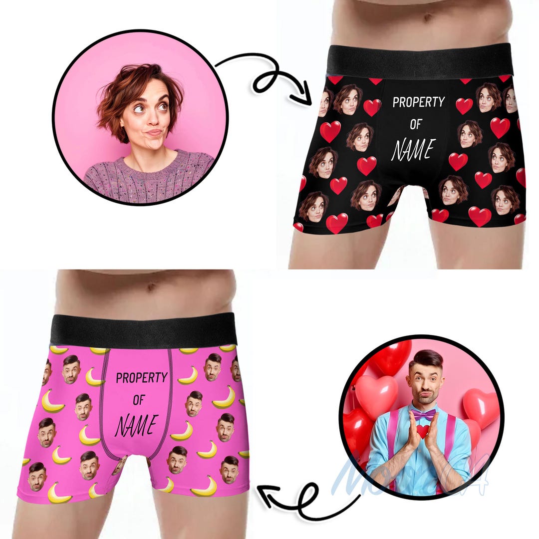 Custom Boxer Briefs With Picture, Custom Face Underwear, Funny Face ...
