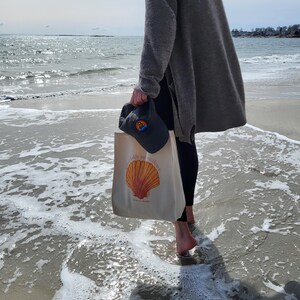 Seashell Canvas Tote Bag Shopping Bag Beach Bag Shell Bag - Etsy