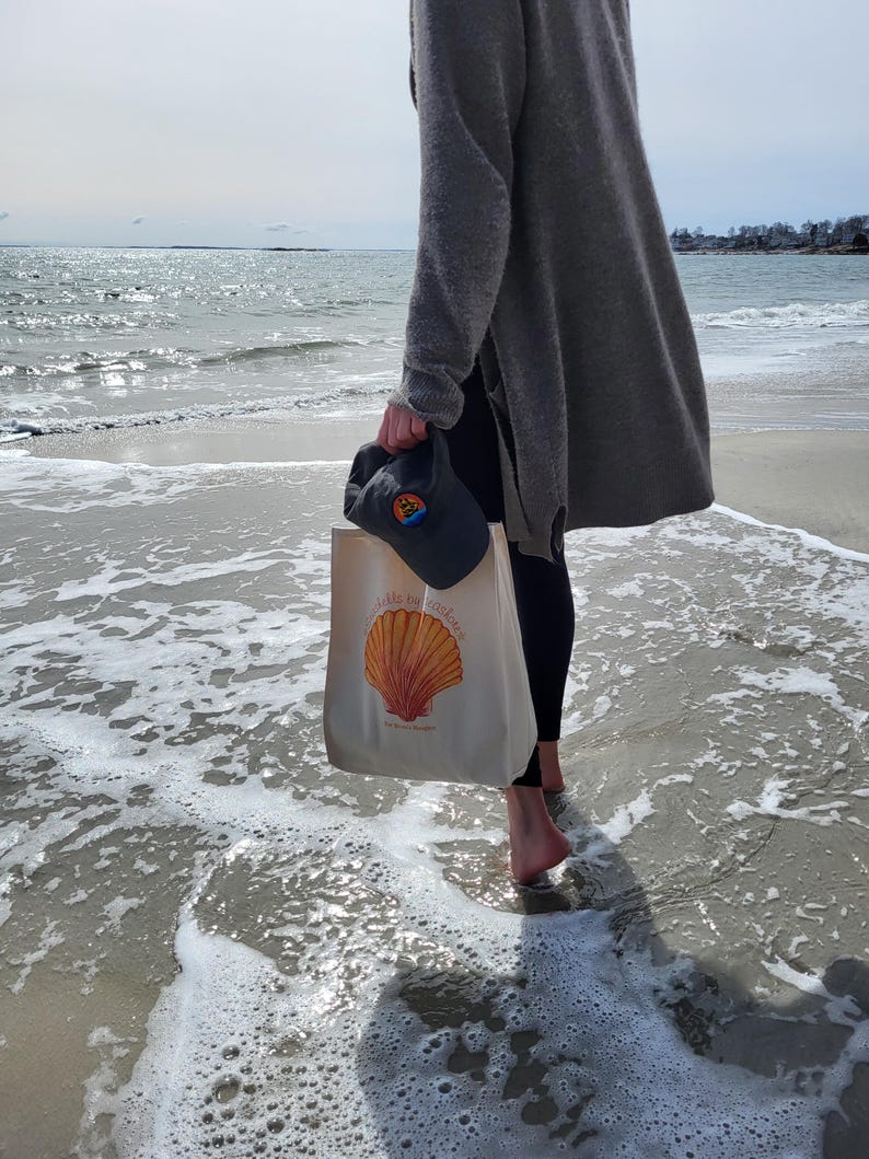 Seashell Canvas Tote Bag Shopping Bag Beach Bag Shell Bag - Etsy