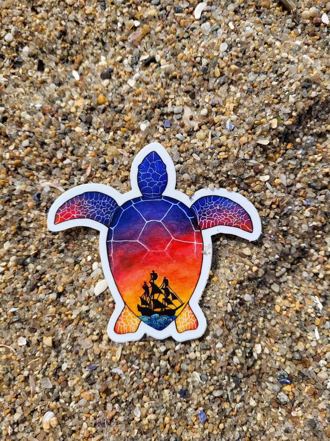 Sea Turtle Vinyl Sticker - Etsy