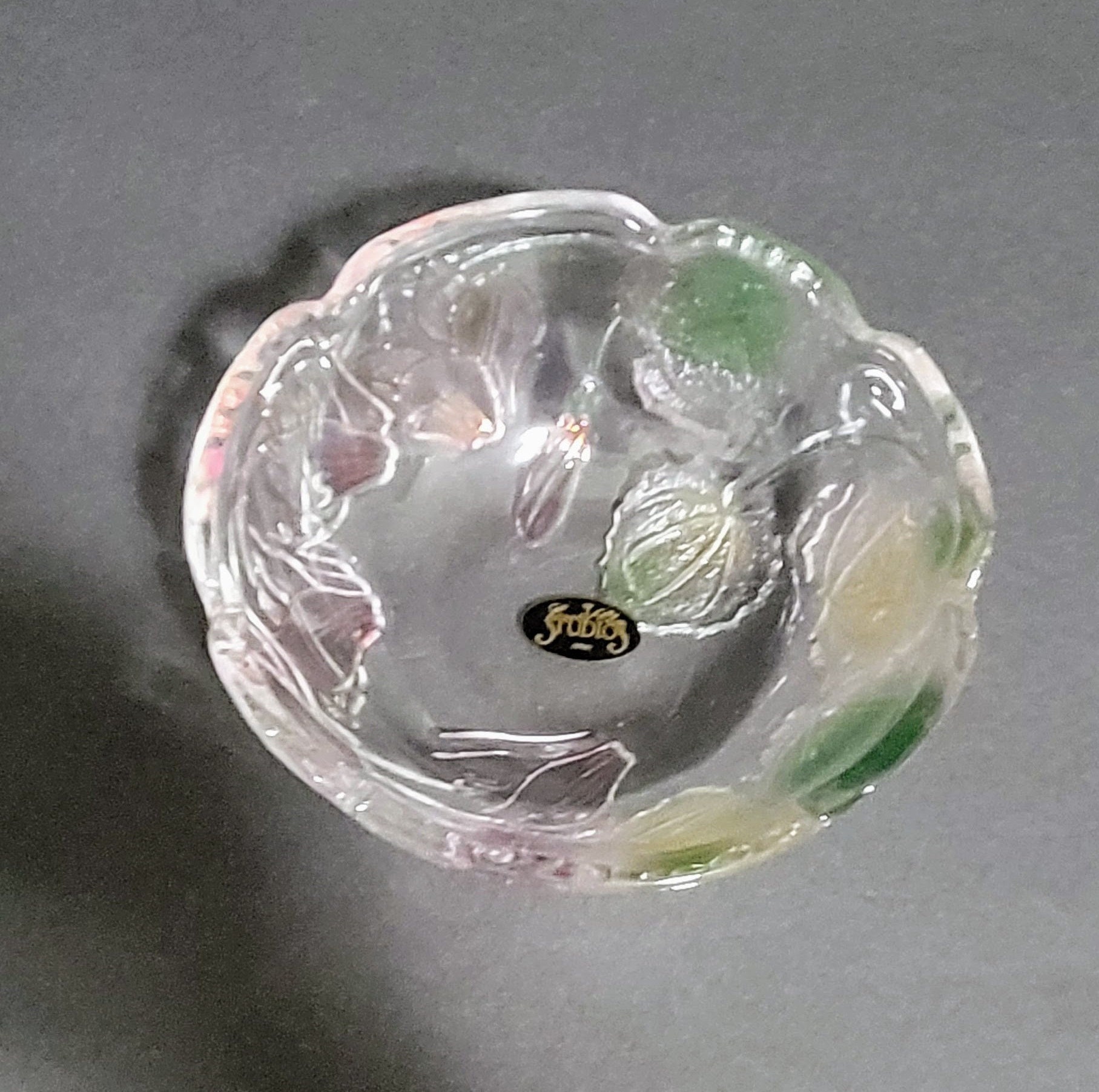Vintage Crystal Clear Studios Japan Floral Glass Bowl 6 in Diameter EUC - Etsy