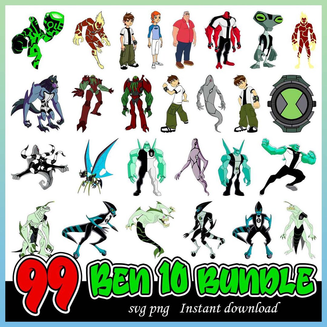 Ben 10 Sticker Svg Bundle,svg Bundles, Digital Vector File,svg Designs ...
