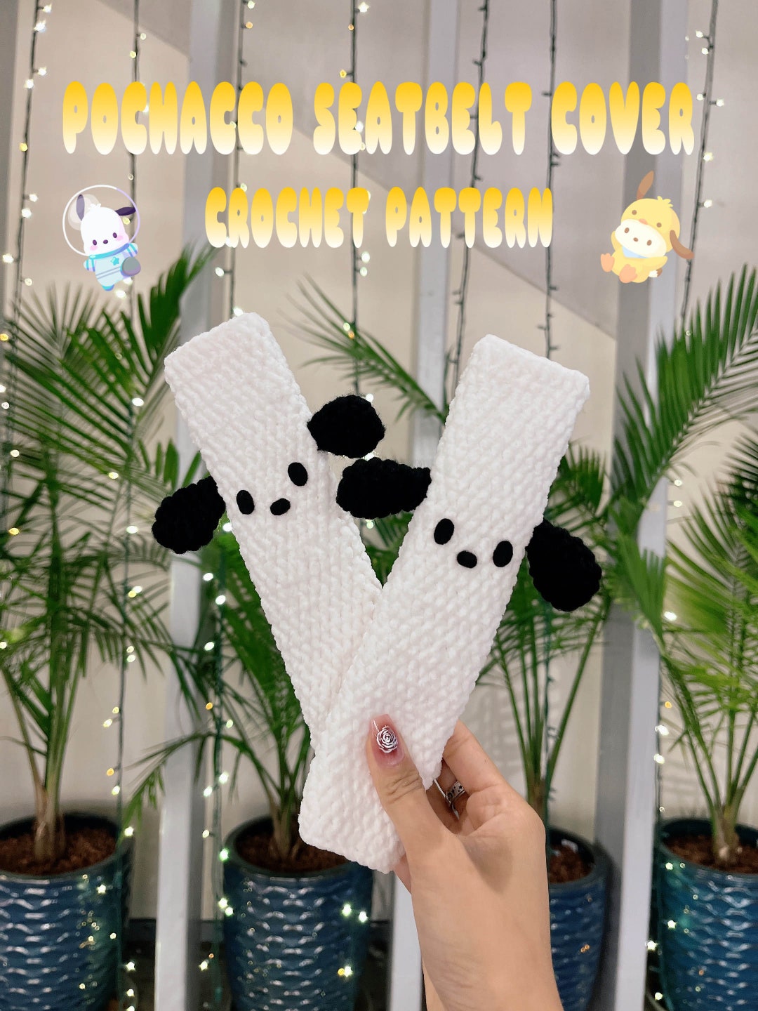 Crochet Pattern Pochacco Seatbelt Cover (pdf) - Etsy