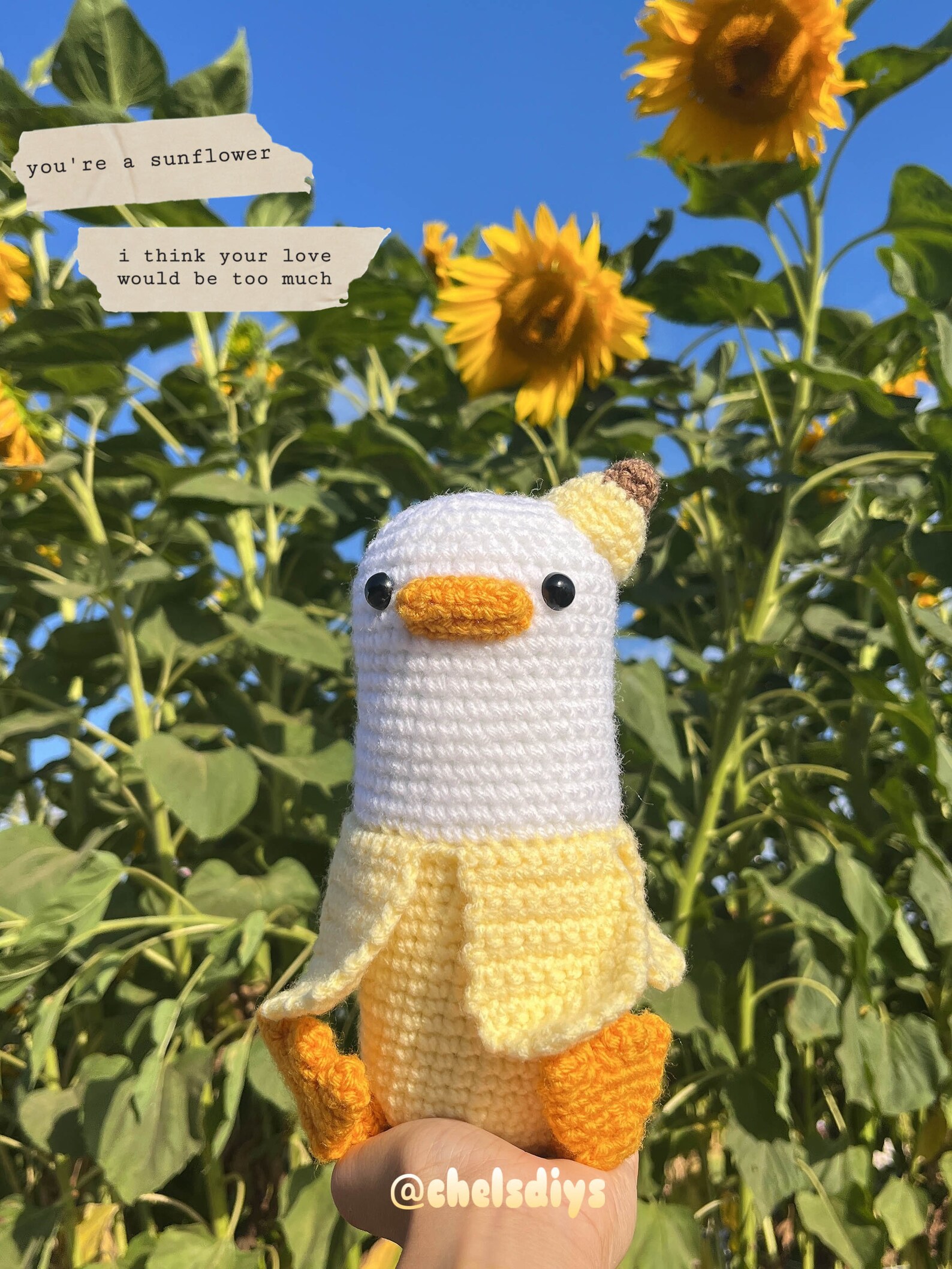 Banana Goose Crochet Plushie - Etsy