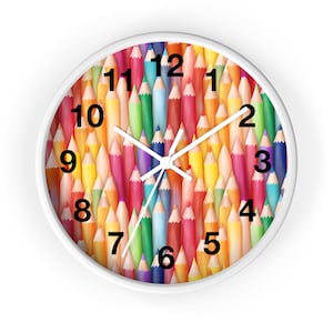 Classroom Wall Clock, Teacher Appreciation, Pencil Wall Clock ...