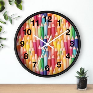Classroom Wall Clock, Teacher Appreciation, Pencil Wall Clock ...