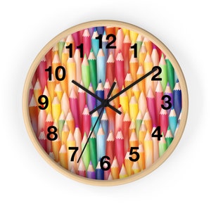 Classroom Wall Clock, Teacher Appreciation, Pencil Wall Clock ...