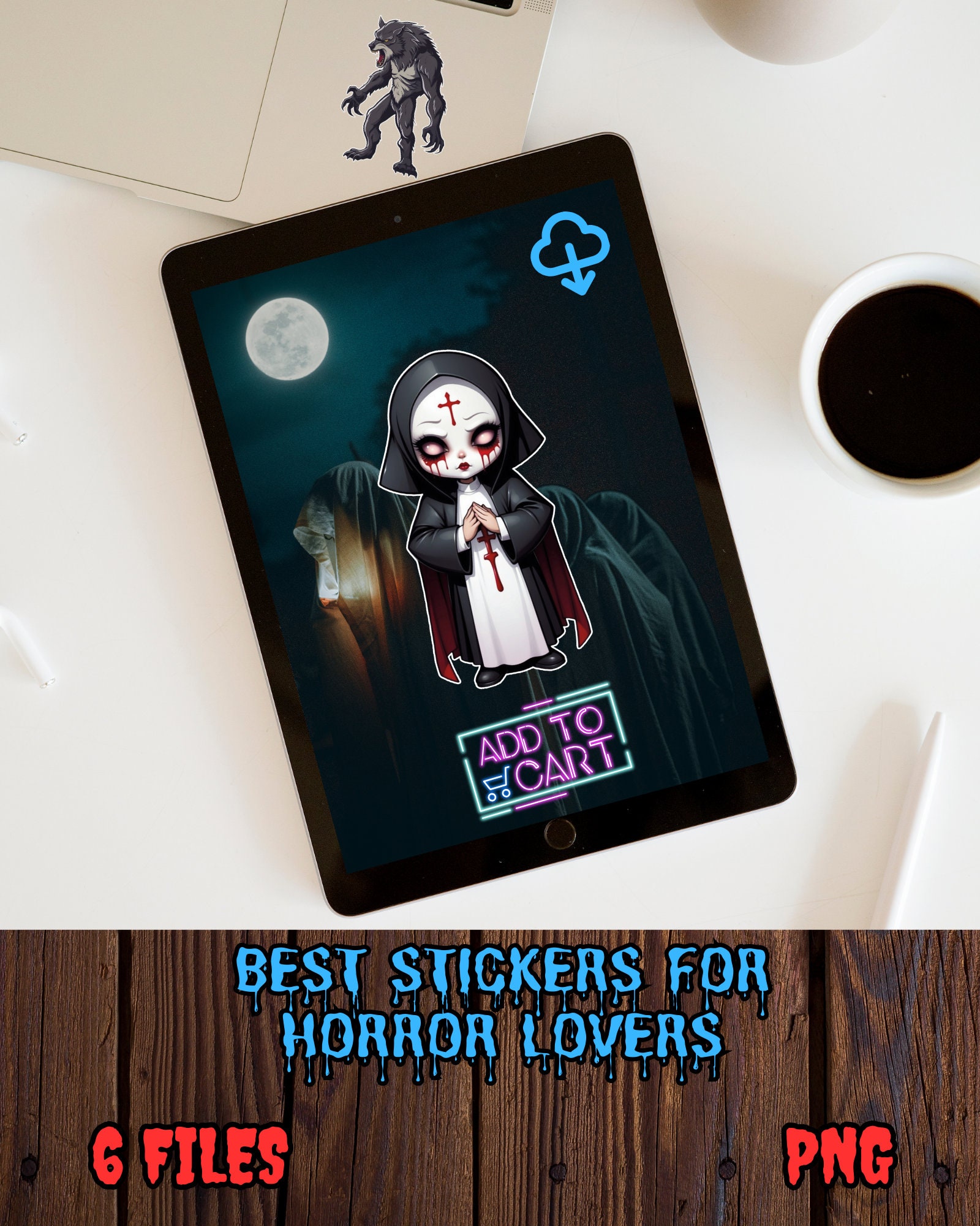Digital Horror Sticker Pack PNG - Etsy