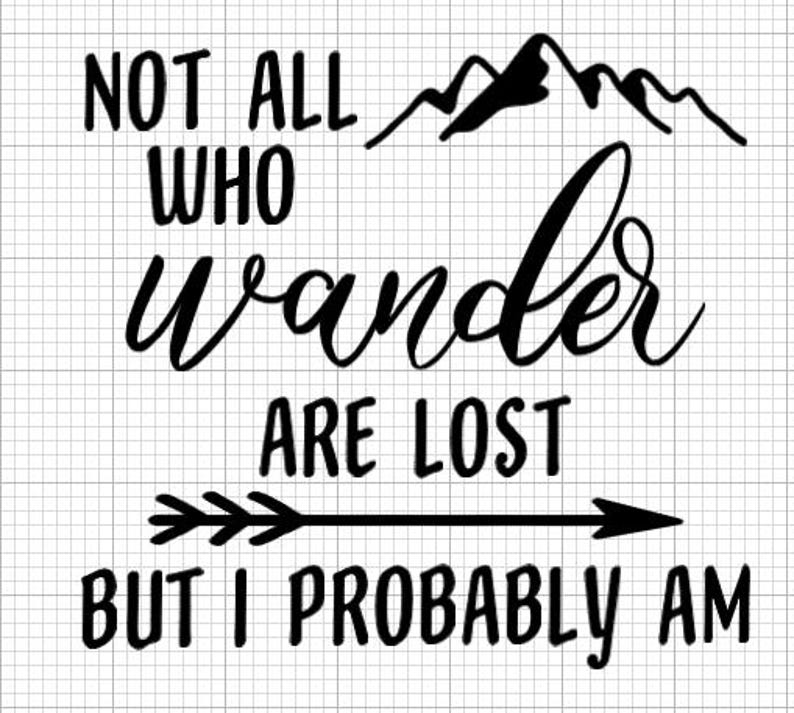 Not All Who Wander Are Lost but I Probably Am, Decal, Vinyl Decal ...