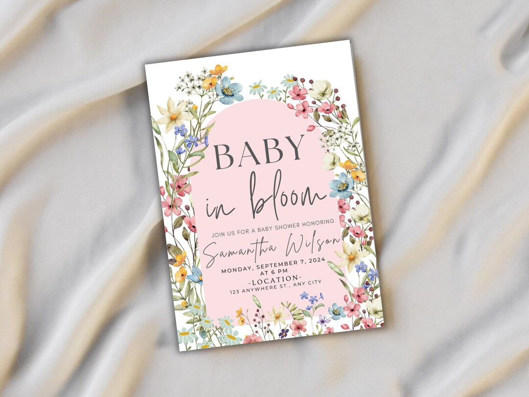 Baby in Bloom Wildflower Invitation | Baby in Bloom Evite | Spring ...