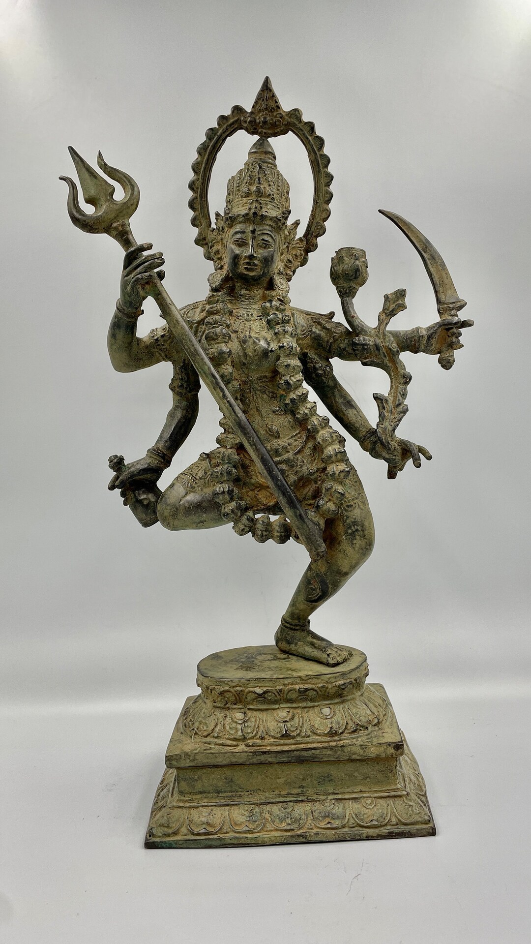 Standing Mahakali Bronze Statue 16 Inch / 42 Cm, Mahakali Statue, Art ...