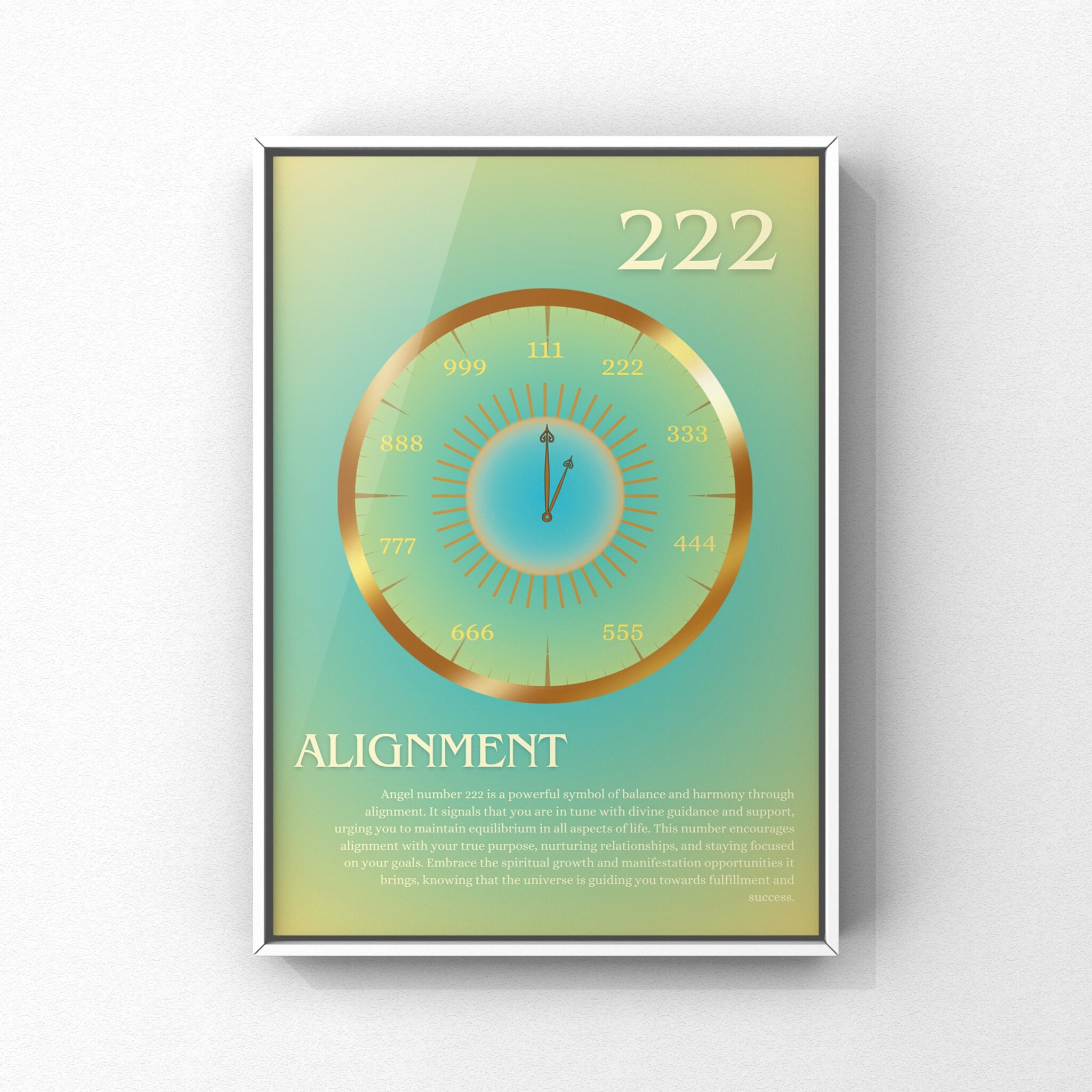 ANGEL NUMBERS POSTER 222 Alignment/manifestation/angel Numbers Meaning ...