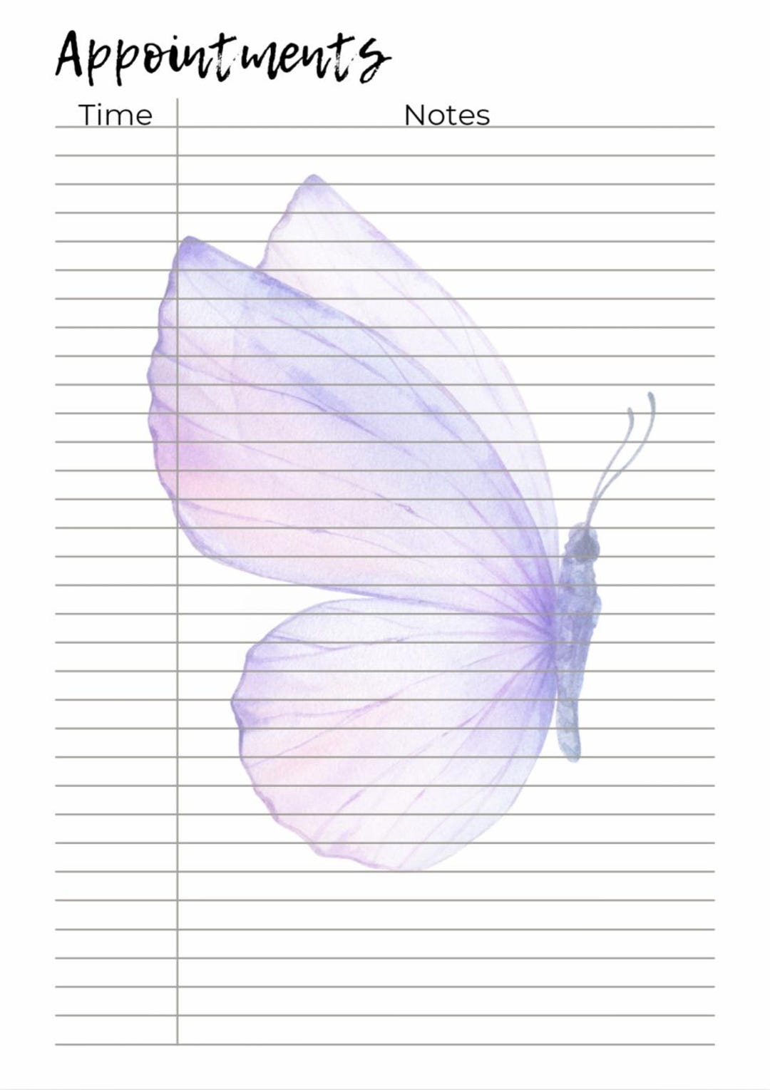 Instant Download Daily Customer Appointments Planner Templates for ...