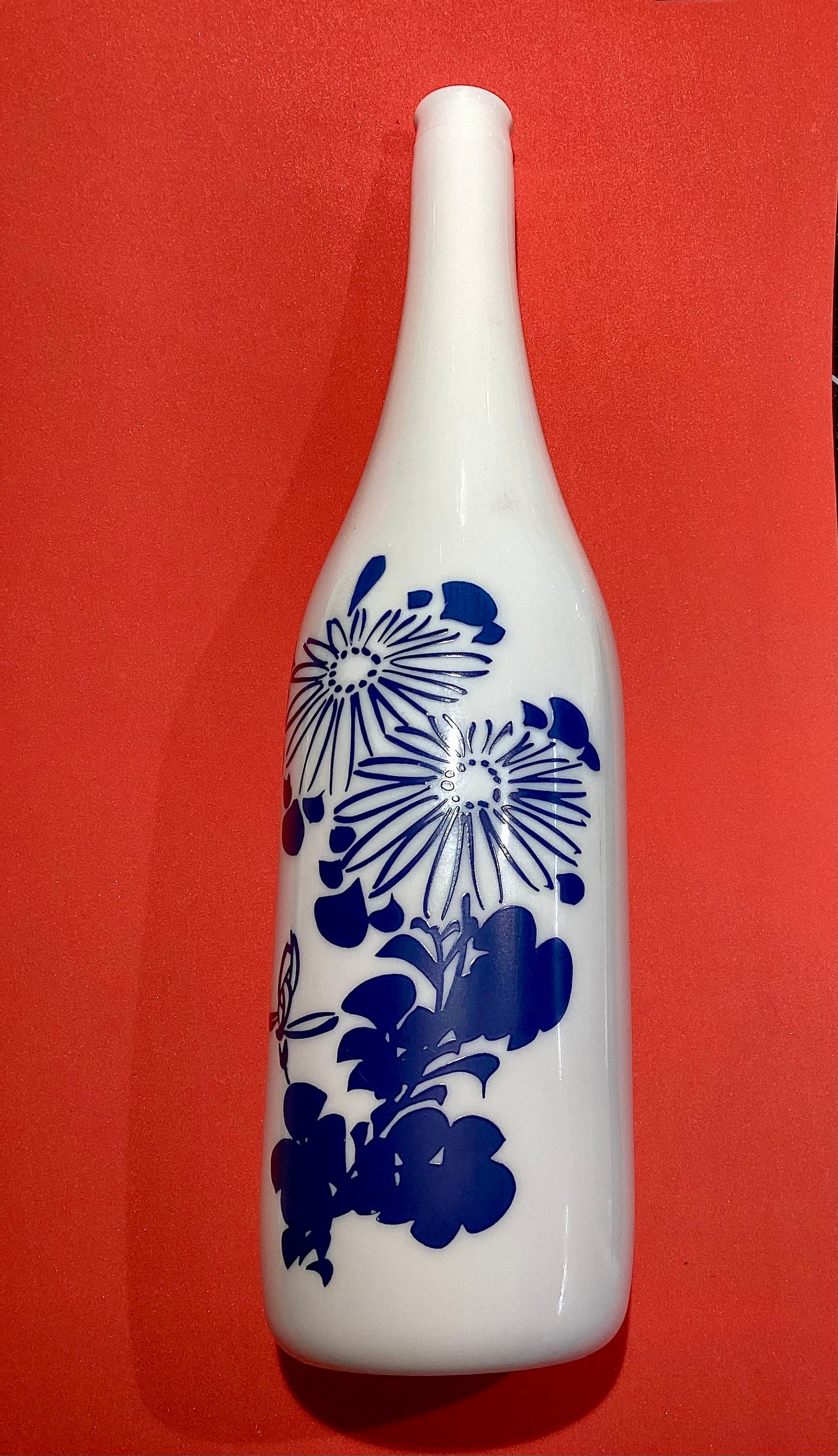 Vintage Kiku-masamune Sake Bottle White Blue Glass Japanese. - Etsy