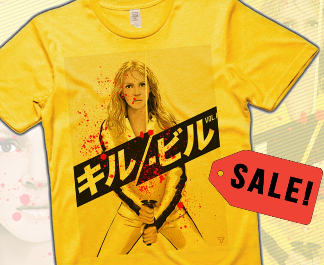 Hot Sale Kill Bill V8 Movie Poster Unisex Yellow T Shirt All Sizes S ...