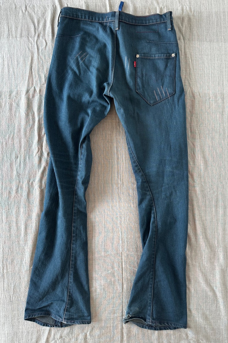 Levis RED Nail Scars Garment Dyed Black Vintage 3D Bootcut Denim From ...