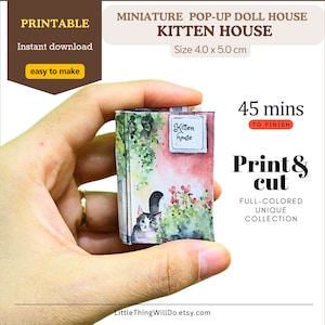Kitten House Miniature Pop-up Book Diy/digital /adult Activity/vintage ...