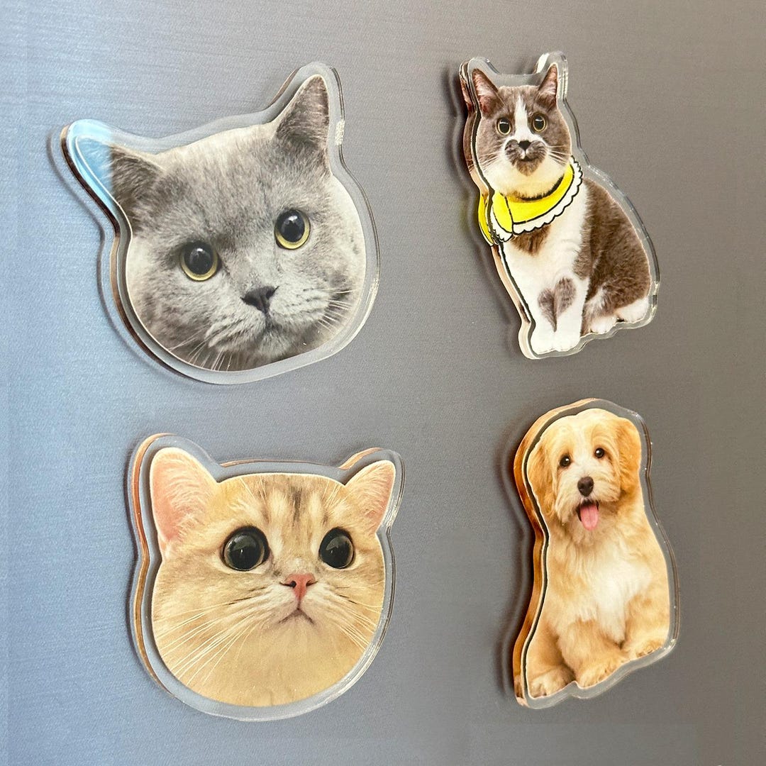 Custom Pet Magnet | Personalized Pet Face Magnet | Dog Cat Fridge ...