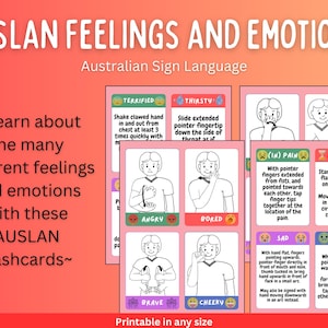Early Learning AUSLAN Emotions and Feelings Flashcards for Non-verbal ...