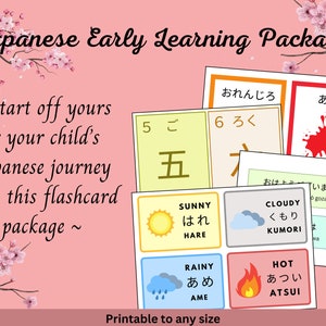 Japanese Early Learning Flashcard Package - Etsy
