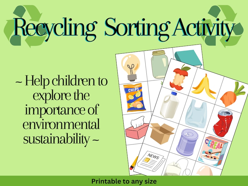 Early Childhood Preschool Recycling Sorting Activity - Etsy