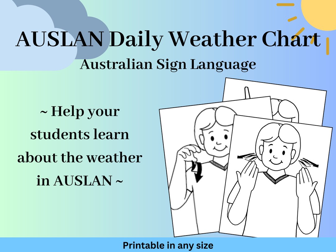 Early Childhood/preschool AUSLAN Daily Weather Chart - Etsy