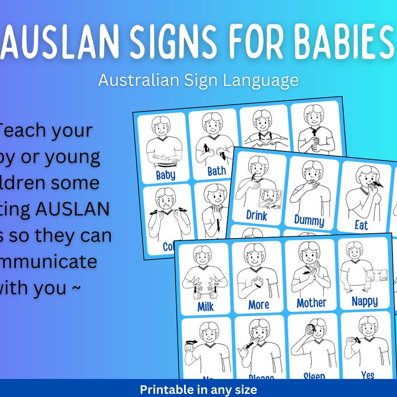 Auslan Sign Language Poster - Etsy Australia
