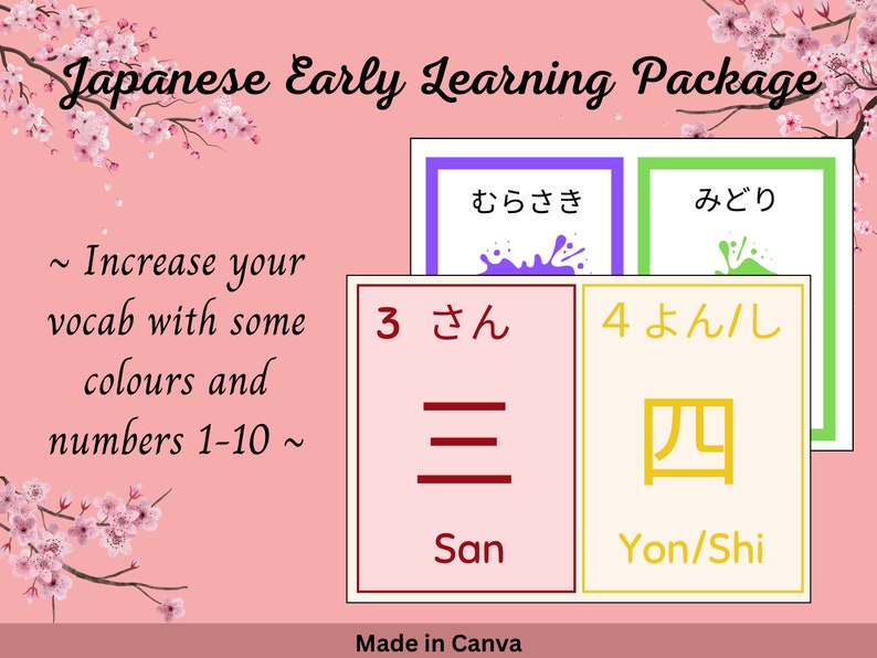 Japanese Early Learning Flashcard Package - Etsy