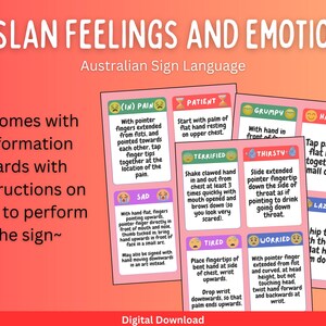 Early Learning AUSLAN Emotions and Feelings Flashcards for Non-verbal ...