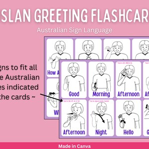 Early Learning AUSLAN Greeting Flashcards for Verbal & Non Verbal ...