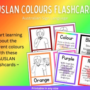 Early Learning AUSLAN Colours Flashcard Pack - Etsy