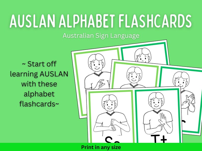AUSLAN Early Learning Alphabet Learning Flashcards - Etsy