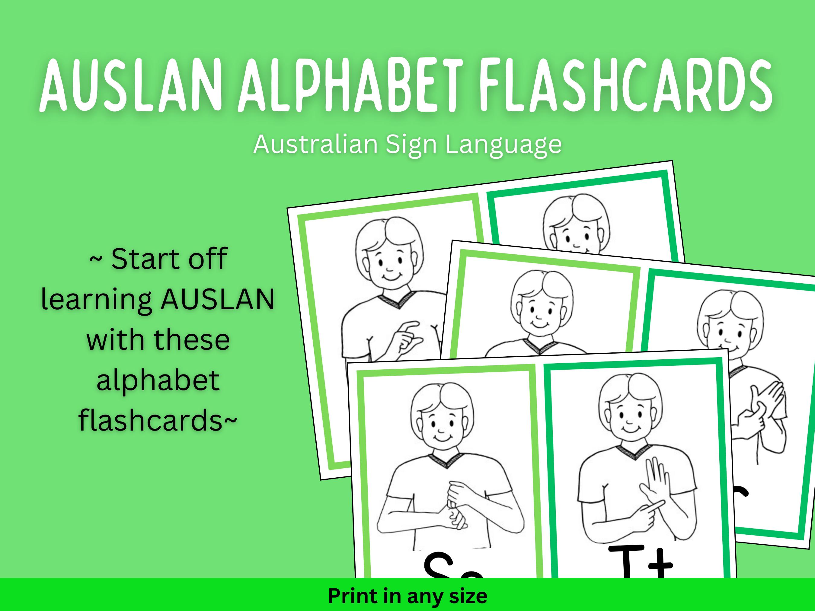 AUSLAN Early Learning Alphabet Learning Flashcards - Etsy