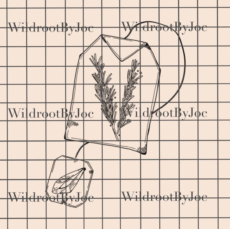 Cottage Core Teabag Tattoo Design - Etsy