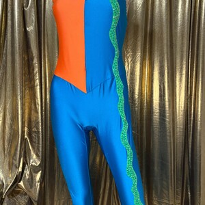 Neon Color Block Unitard: Aerial Dance, Circus Arts, Rhinestone Detail ...