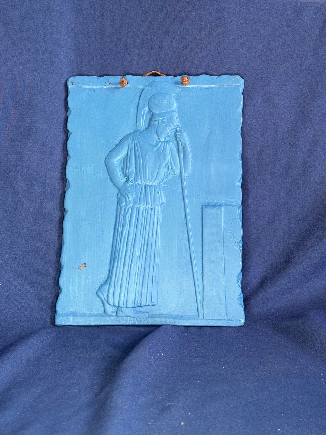 Meditating Minerva Greek Plaque Green 5th BC Reproduction Museum ...