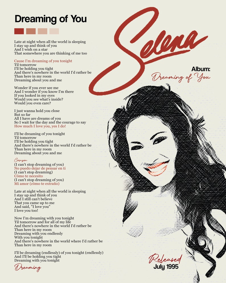 Selena - Dreaming of You Poster - Etsy