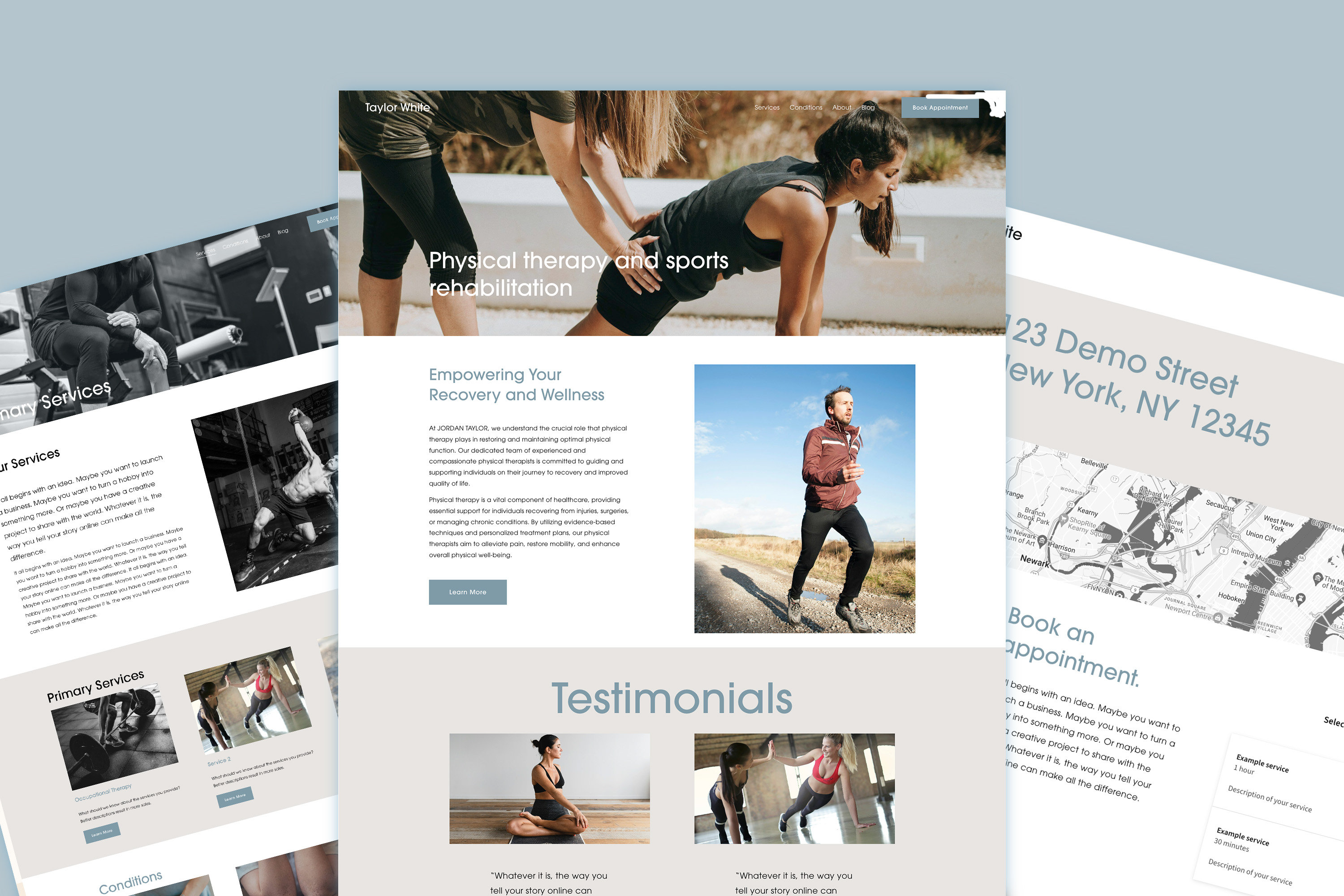 Physical Therapy Doctor Squarespace Website Template: Modern Design for Healthcare Facility, and ...
