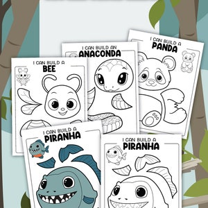 Rainforest Animals Cut and Paste Craft Activity - Etsy