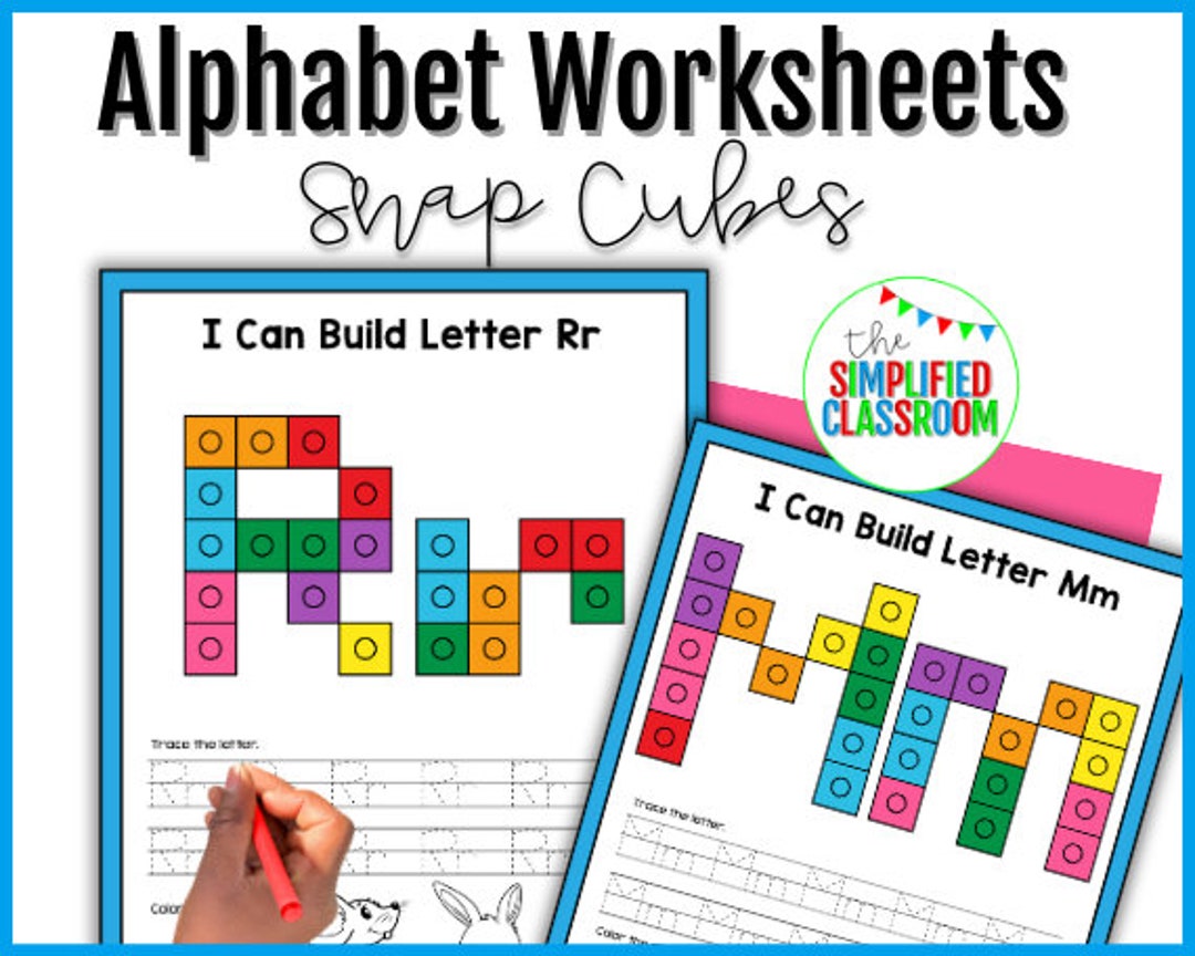 Snap Cube Alphabet Animals Worksheets - Etsy
