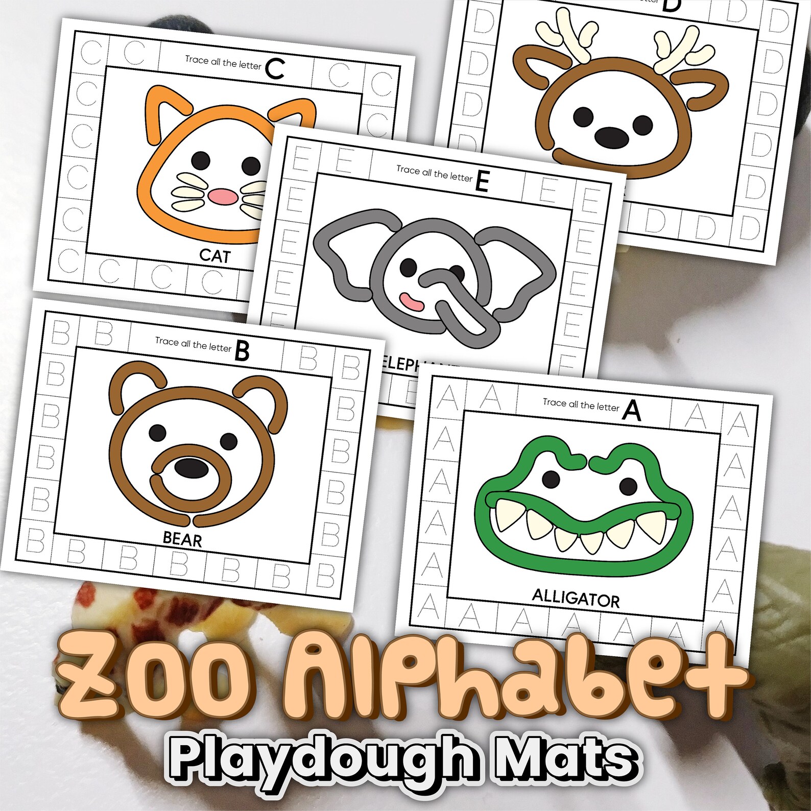 Zoo Animal Alphabet Play Dough Mats - Etsy