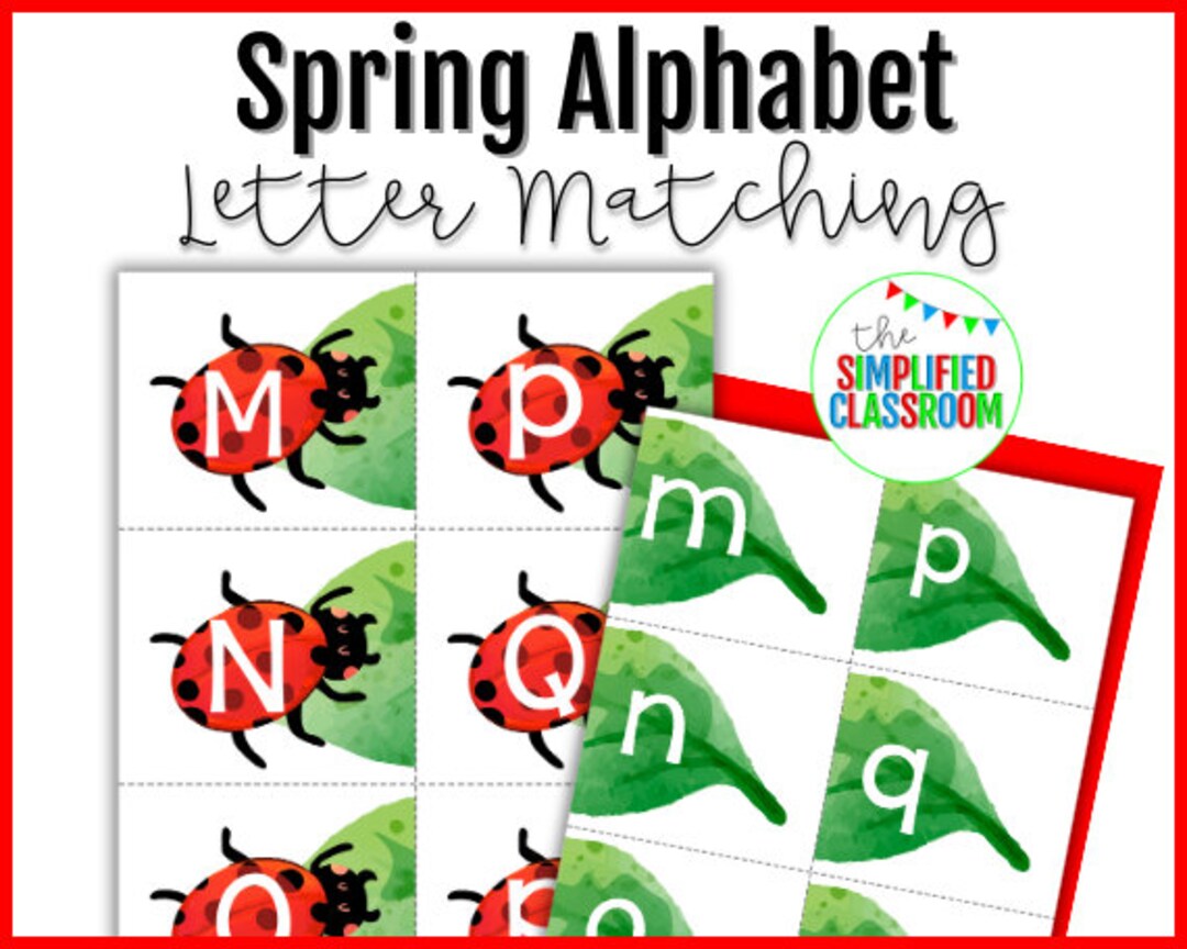 Spring Alphabet Matching Cards Activity - Etsy