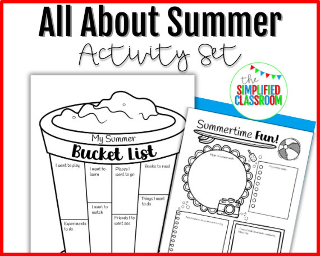 All About Summer Activity Set - Etsy