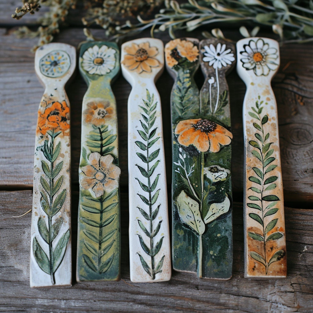 Hand Painted Ceramic Plant Labels - Etsy